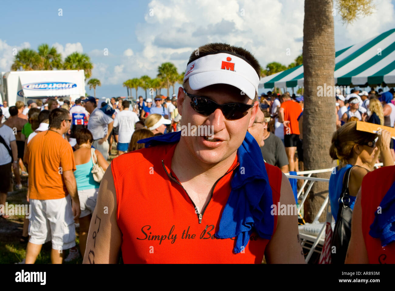Male Marathon Triathlon Runners at Finish Line Stock Photo - Alamy