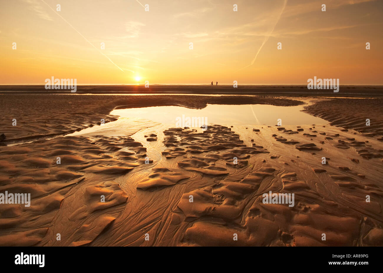 sunset evening on the beach Stock Photo - Alamy