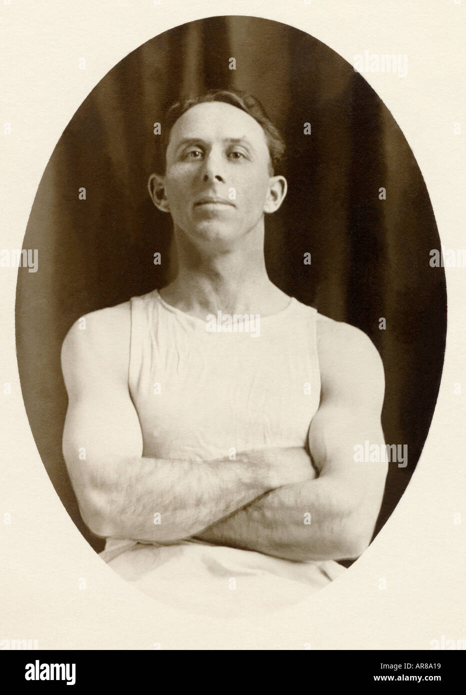 Vintage Photo of Muscle Man Stock Photo - Alamy