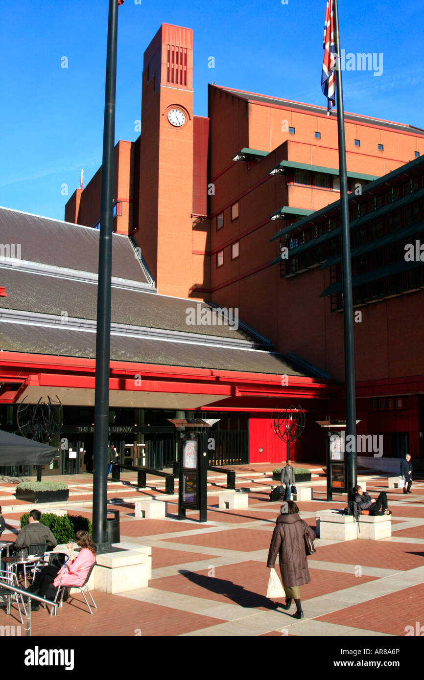 british library entrance plaza courtyard area london england uk gb ...
