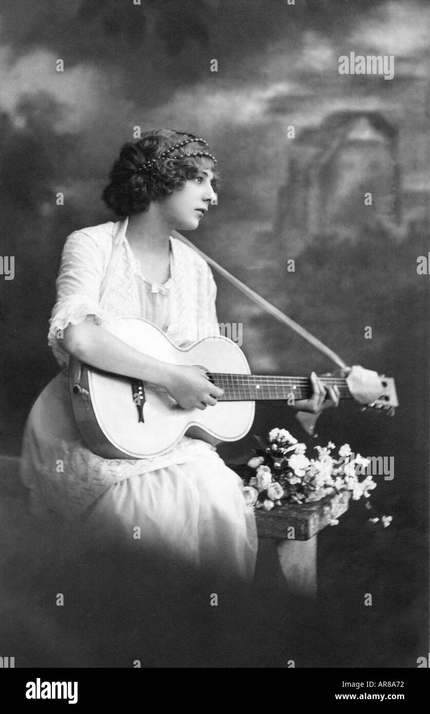 Vintage Girl With Guitar Photography