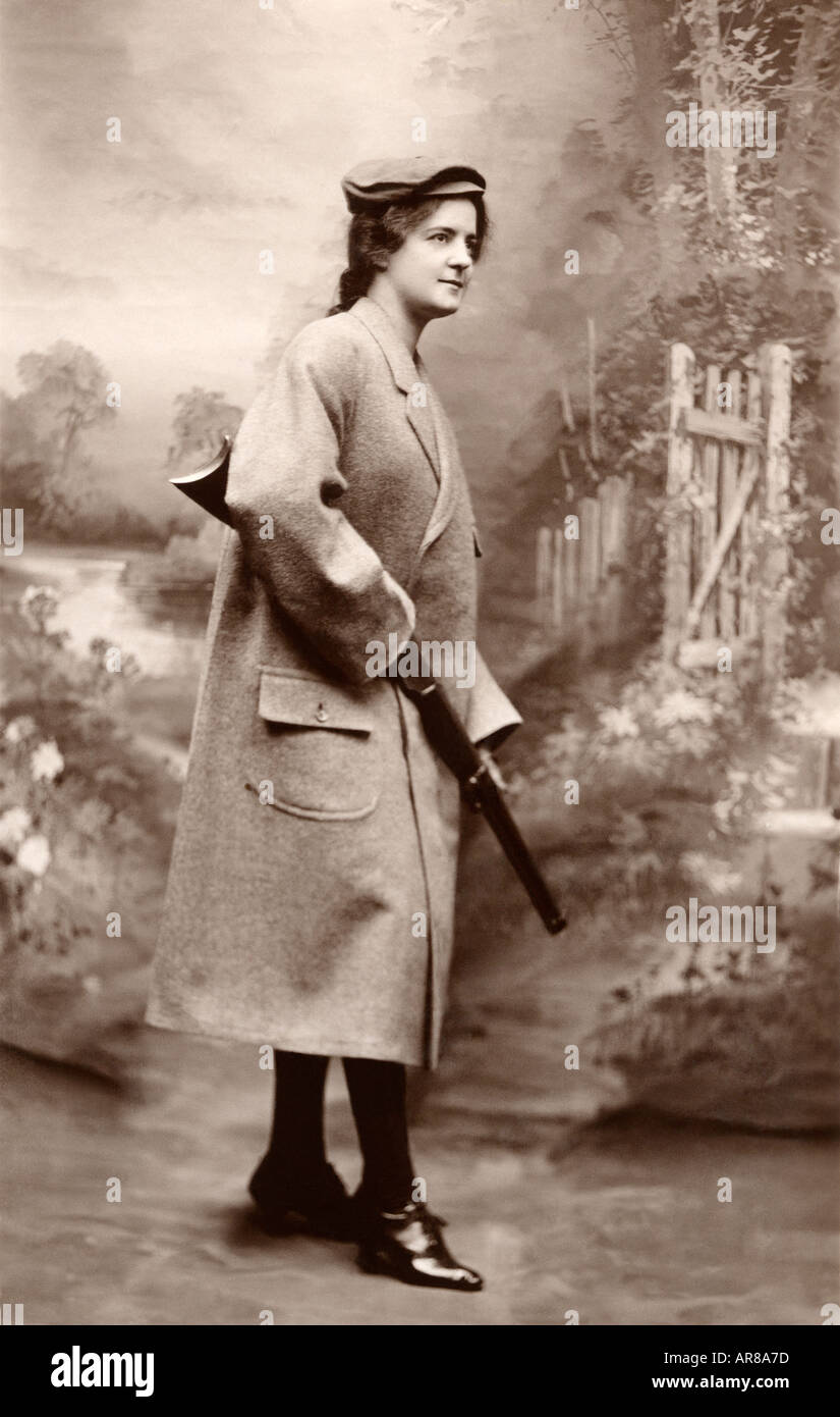Vintage Photo Of Woman Hunter