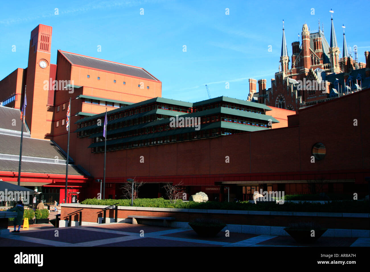 british library entrance plaza courtyard area london england uk gb ...