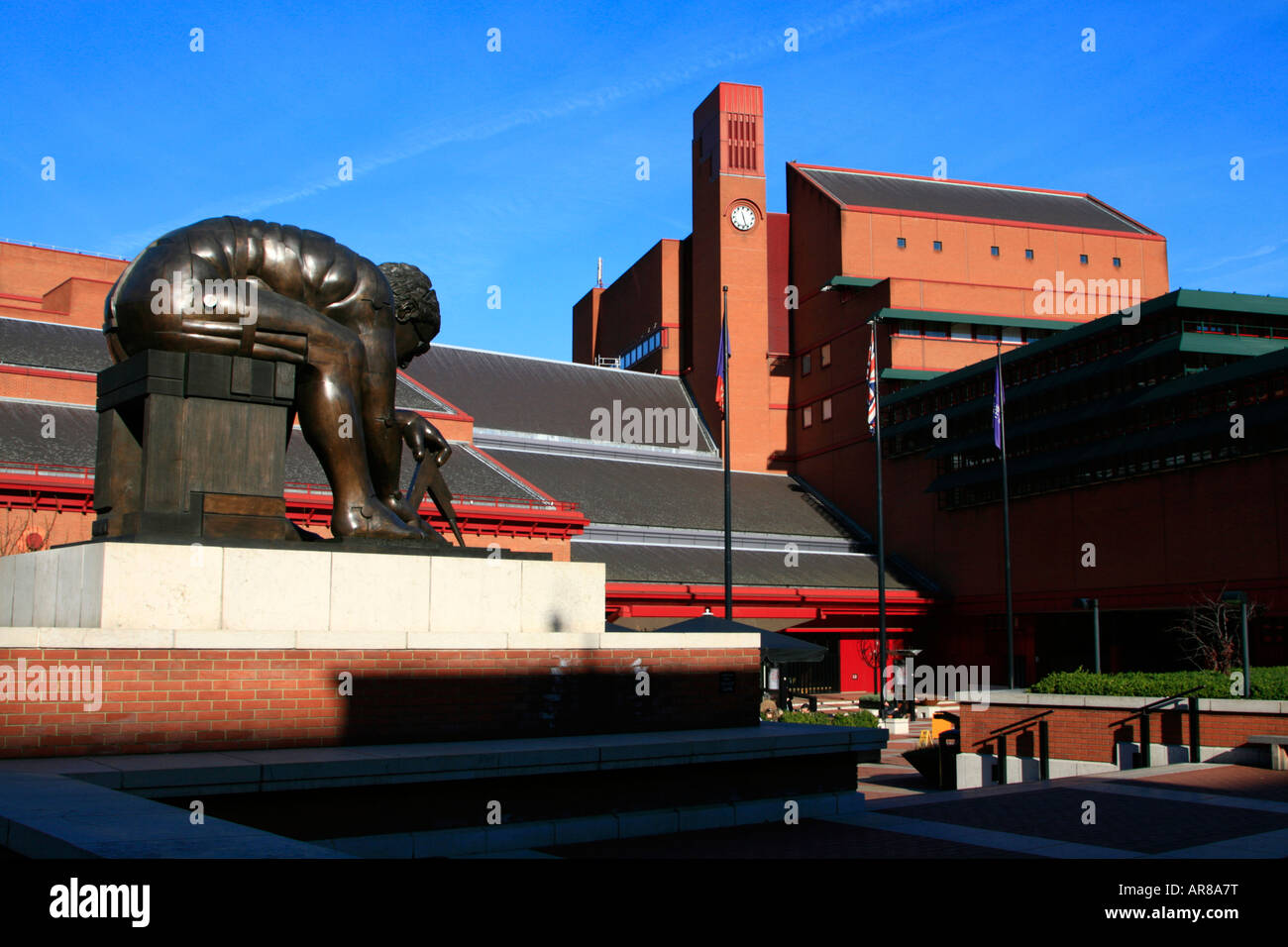 british library entrance plaza courtyard area london england uk gb ...