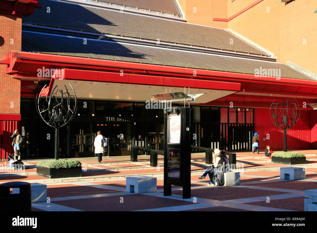 british library entrance plaza courtyard area london england uk gb ...