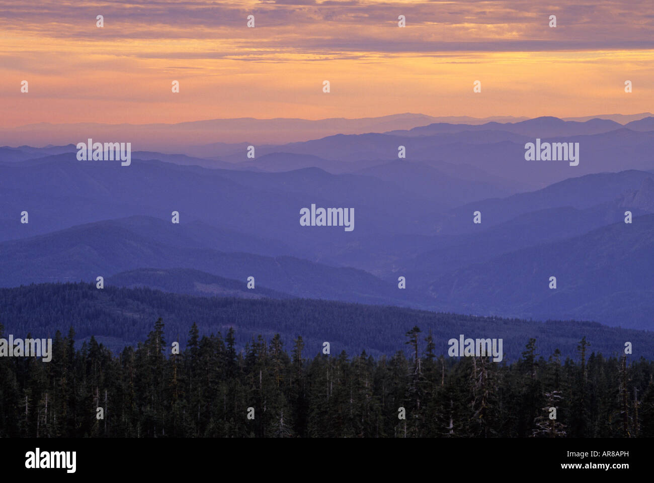 Sunset over the Sacramento River Valley from Panther Meadow, Mount ...