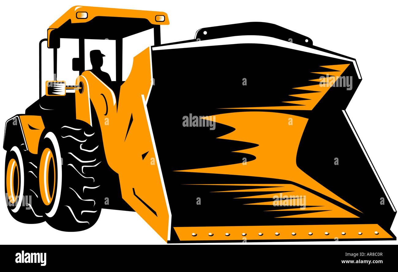 Front end loader isolated on white background Stock Photo - Alamy