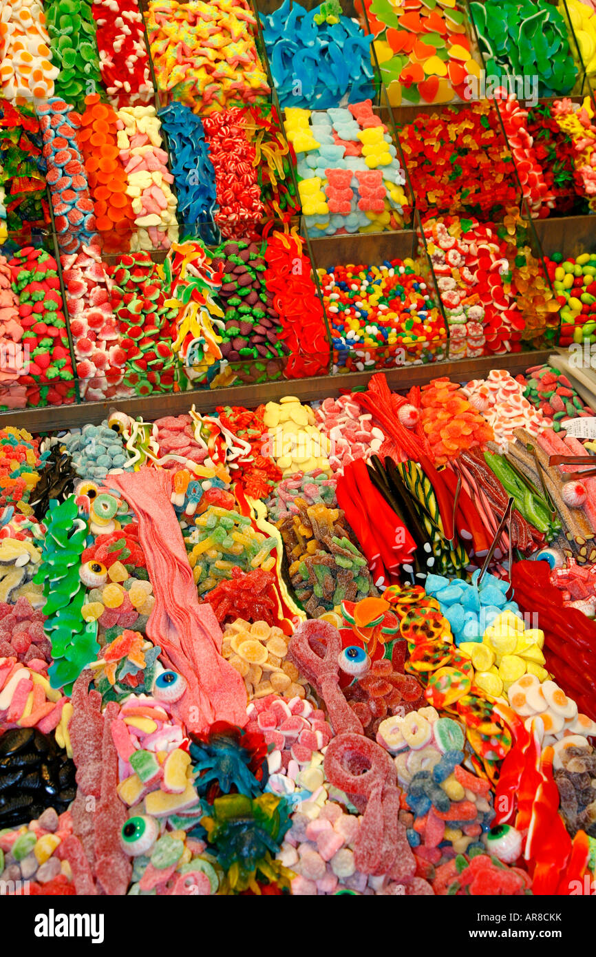 Candies stall boqueria food market hi-res stock photography and images ...