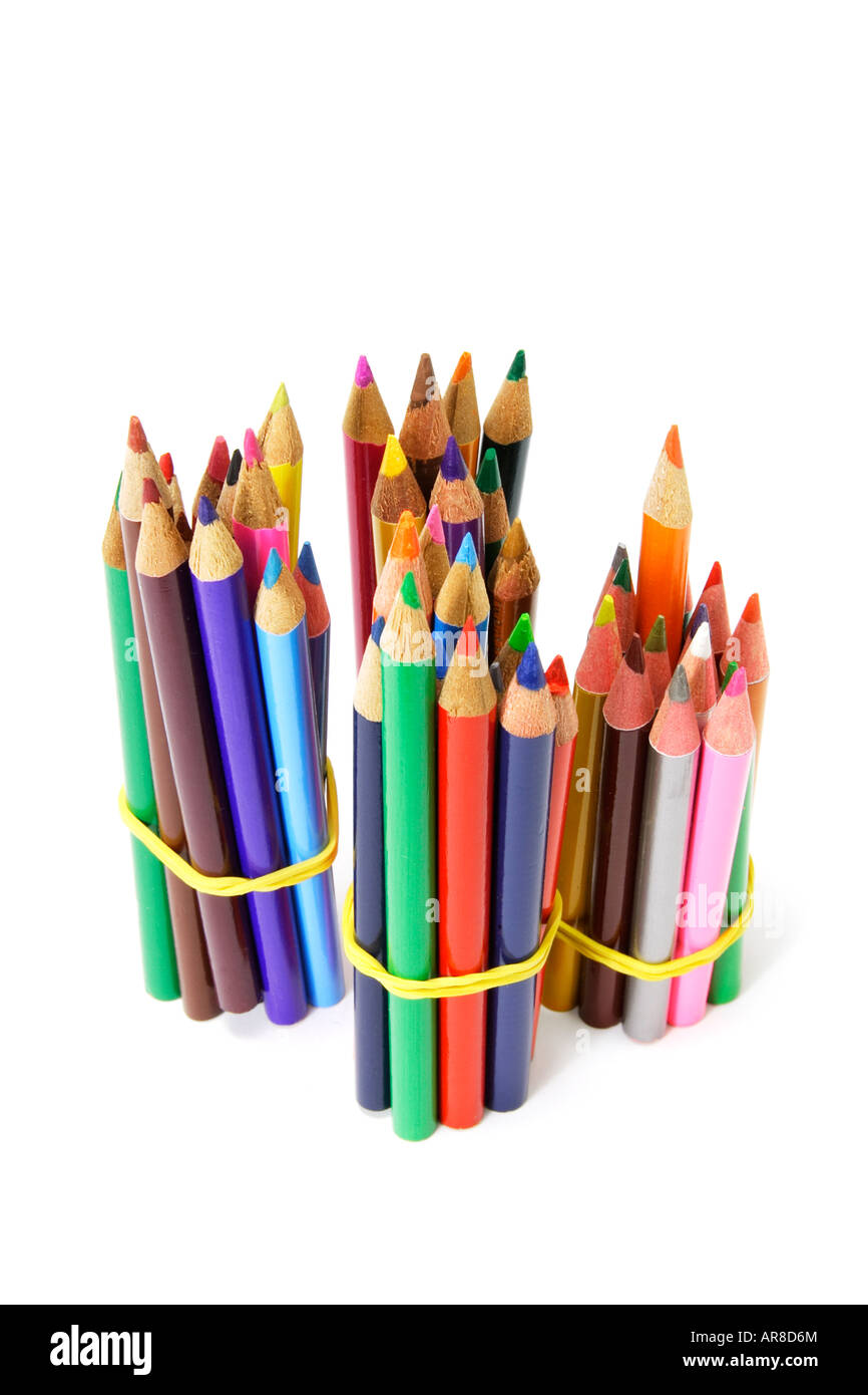 Bundles of Colour Pencils Stock Photo - Alamy