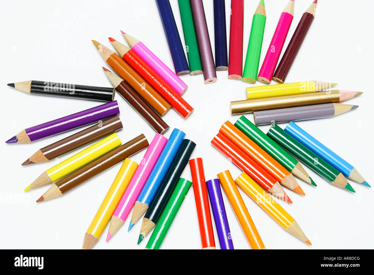 Arrangement of Colour Pencils Stock Photo - Alamy