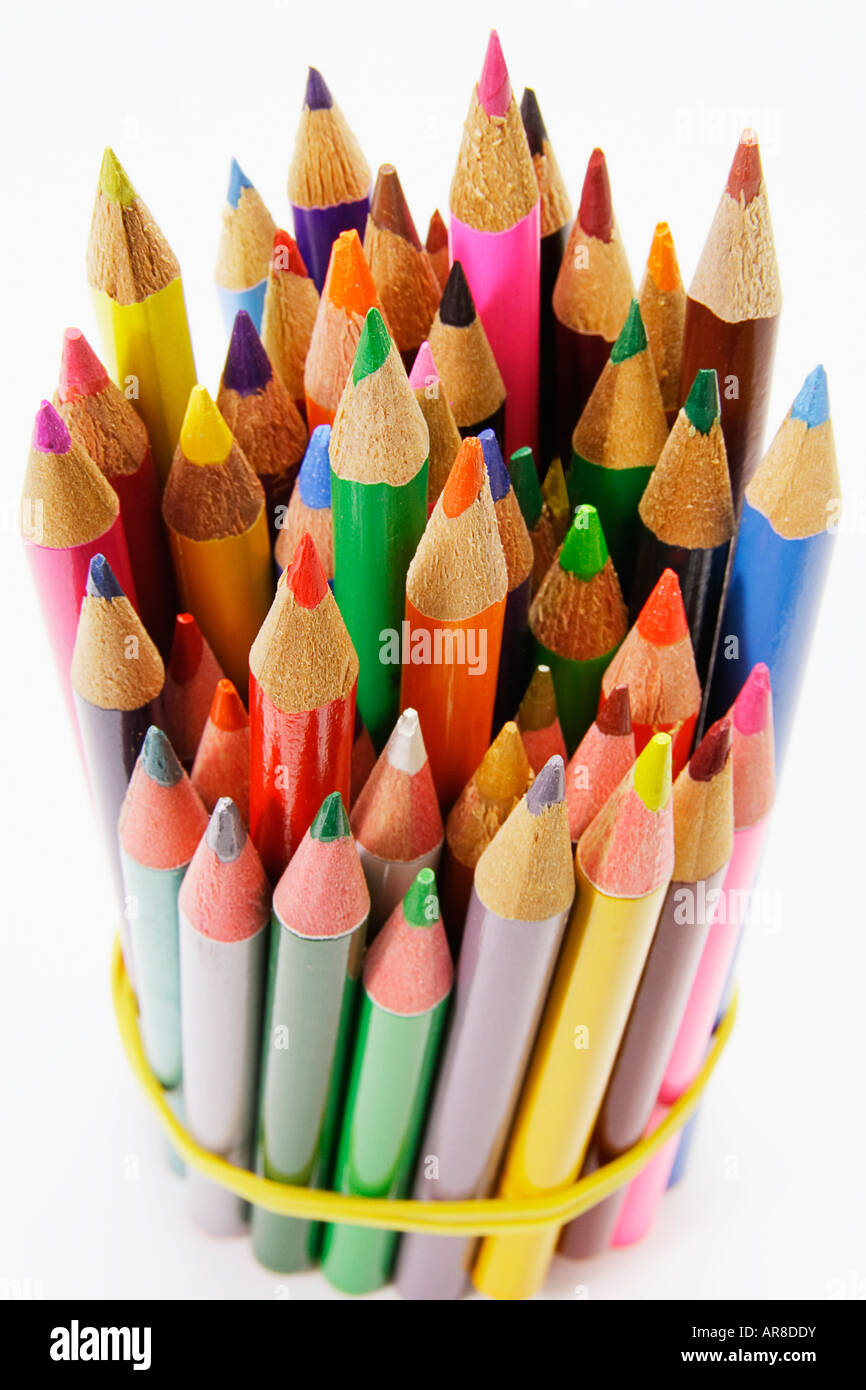 Bundle of Colour Pencils Stock Photo - Alamy