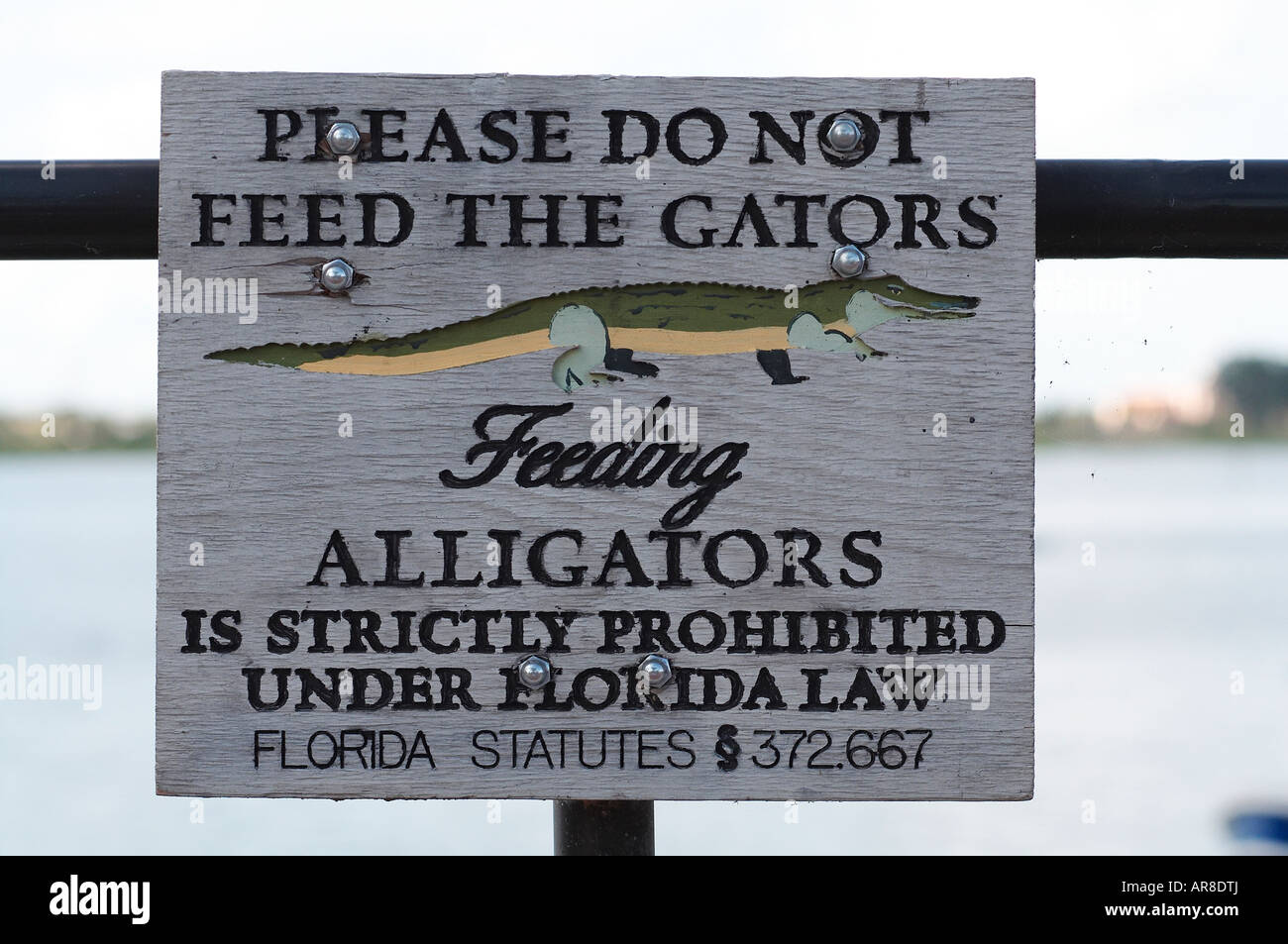 Do not feet the alligators sign Stock Photo - Alamy