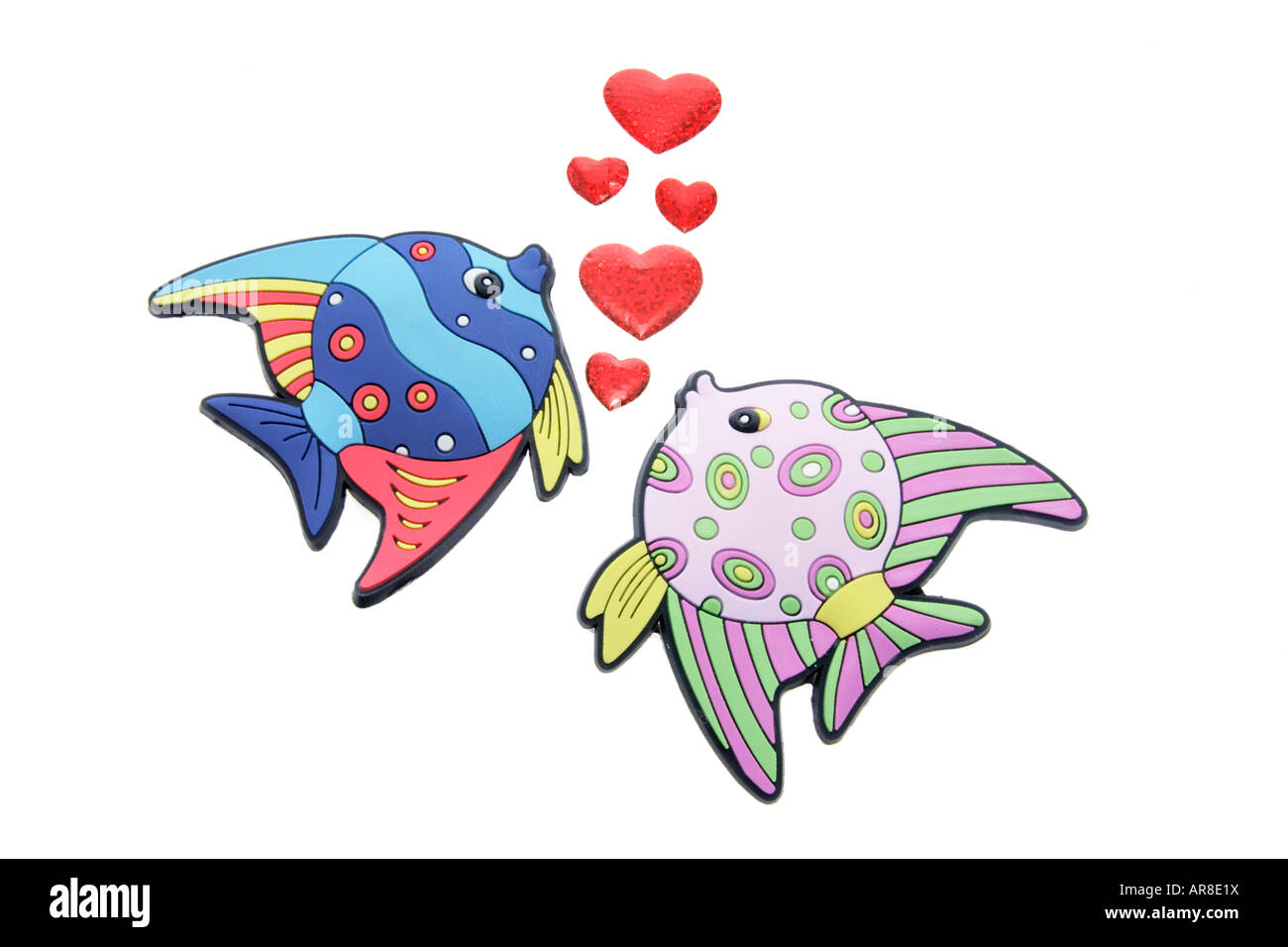 Tropical Fish Ornaments with Love Hearts Stock Photo - Alamy