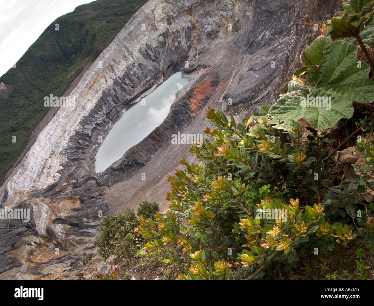 Costa Rica Poas Volcano National Park the main crater and hot lake ...