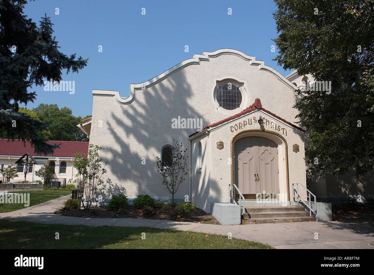The facade of a Catholic Church Stock Photo - Alamy