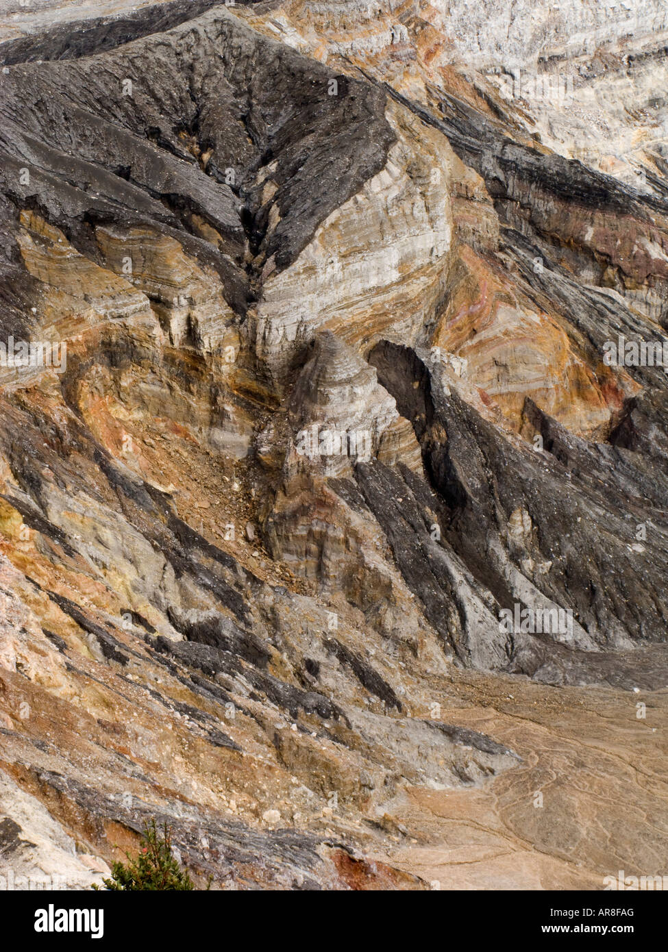 Costa Rica Poas Volcano National Park detail main crater structure ...