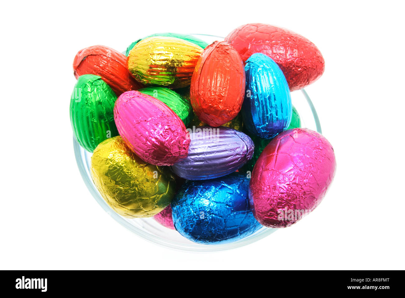 Easter Eggs in Glass Bowl Stock Photo - Alamy