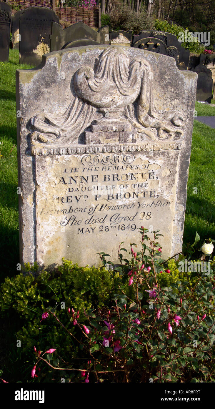 The grave of Anne Bronte at Scarborough Stock Photo - Alamy