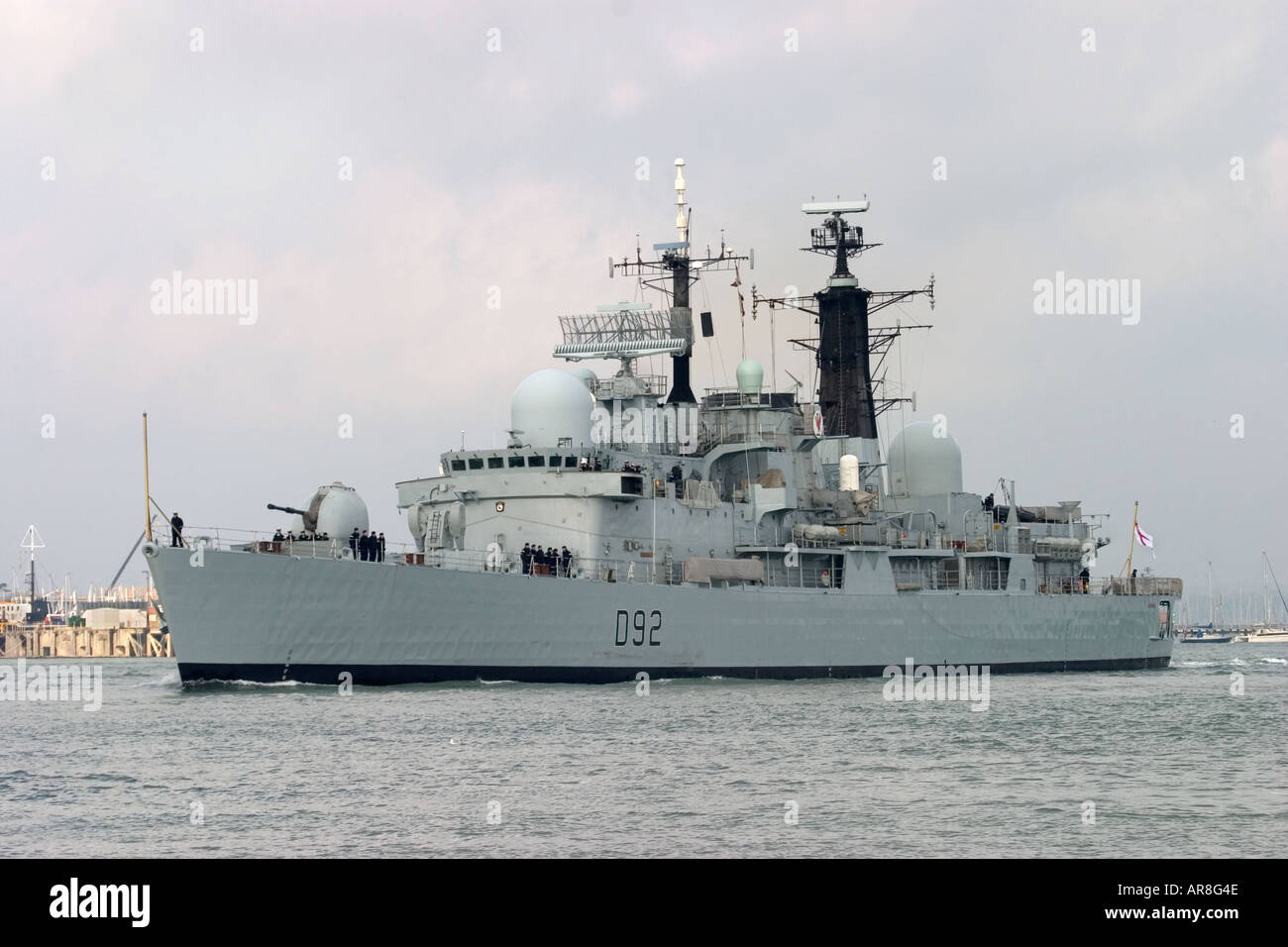 HMS Liverpool D92 a Sheffield Class Type 42 destroyer makes way from ...