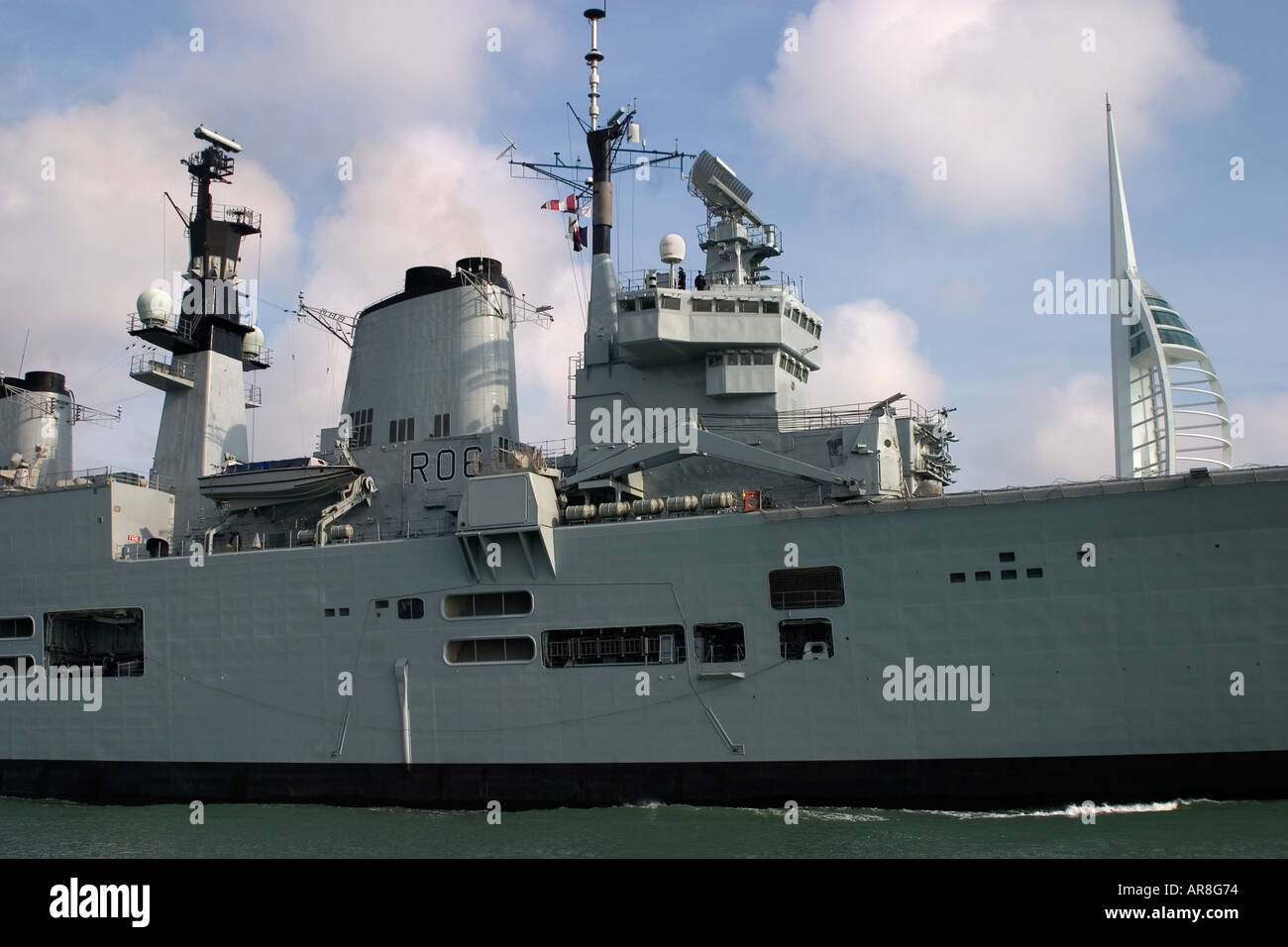 HMS Illustrious, Royal Navy Aircraft Carrier leaving its berth at ...