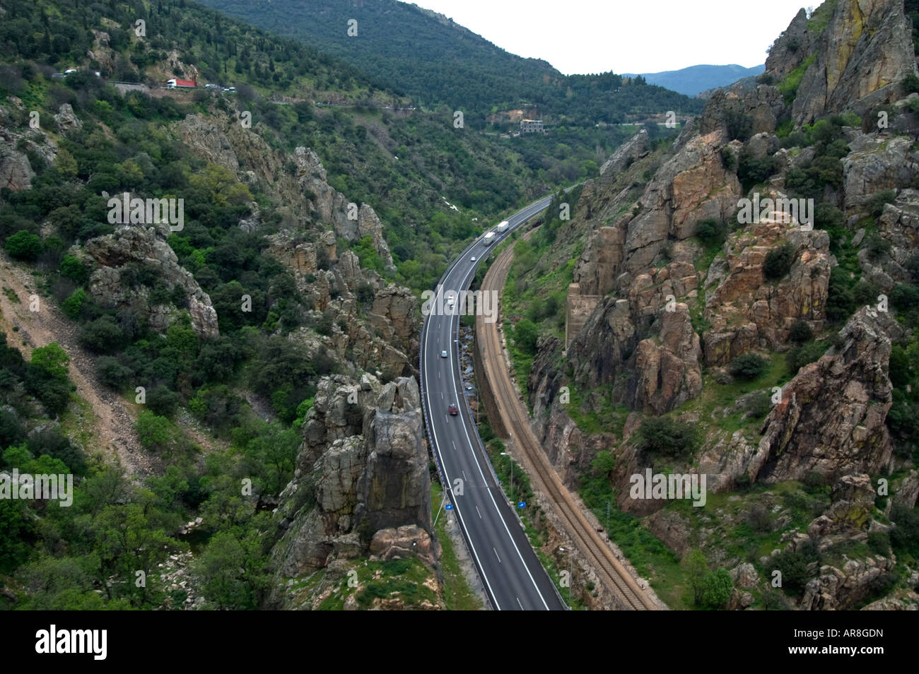 highway between rocks, Spain Stock Photo - Alamy