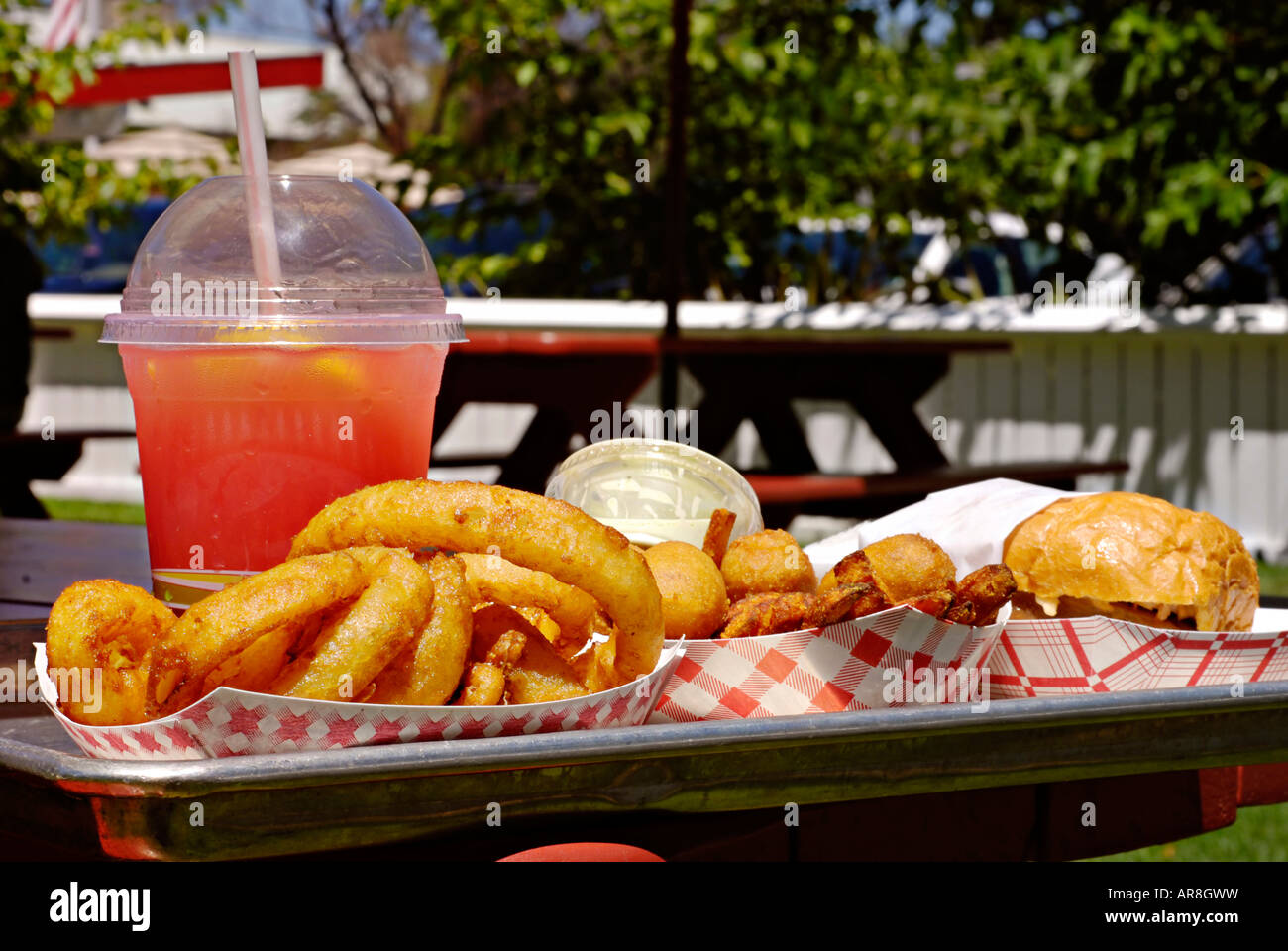 Outdoor fast food lunch Stock Photo - Alamy