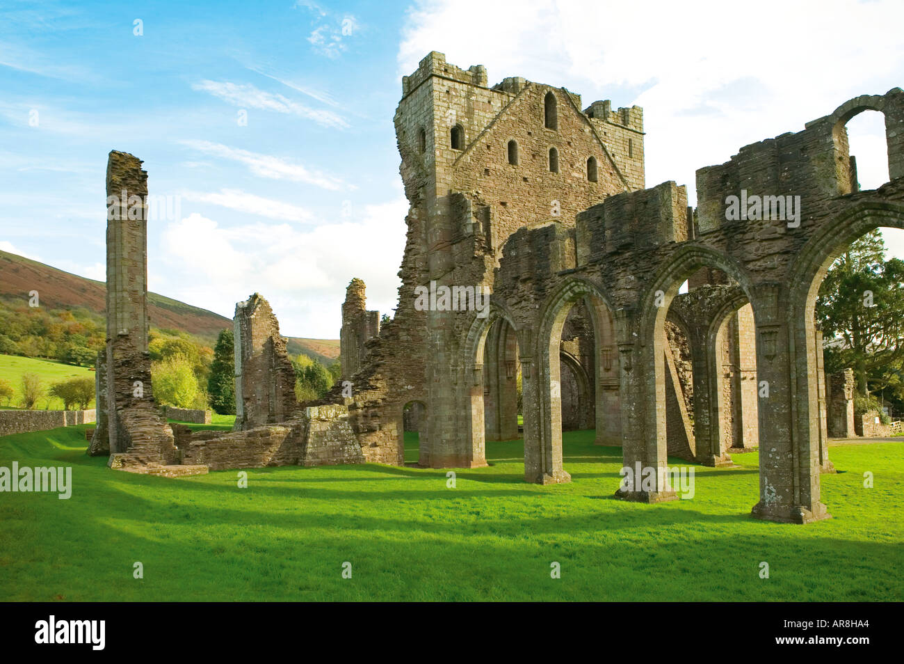 The ruins of Llanthony abbey Llanthony Wales UK Stock Photo - Alamy