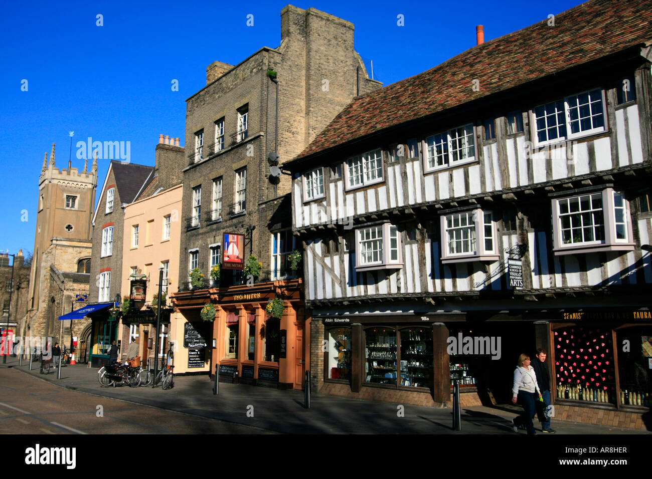 bridge street timbered buildings city of cambridge town centre ...
