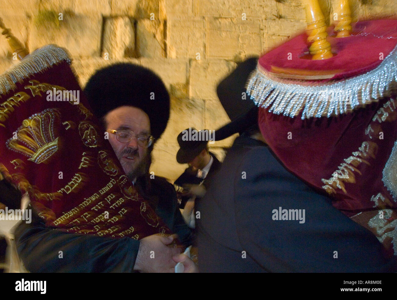 Israel Jerusalem Western Wall Simhat Thora Jewish festival celebrating ...