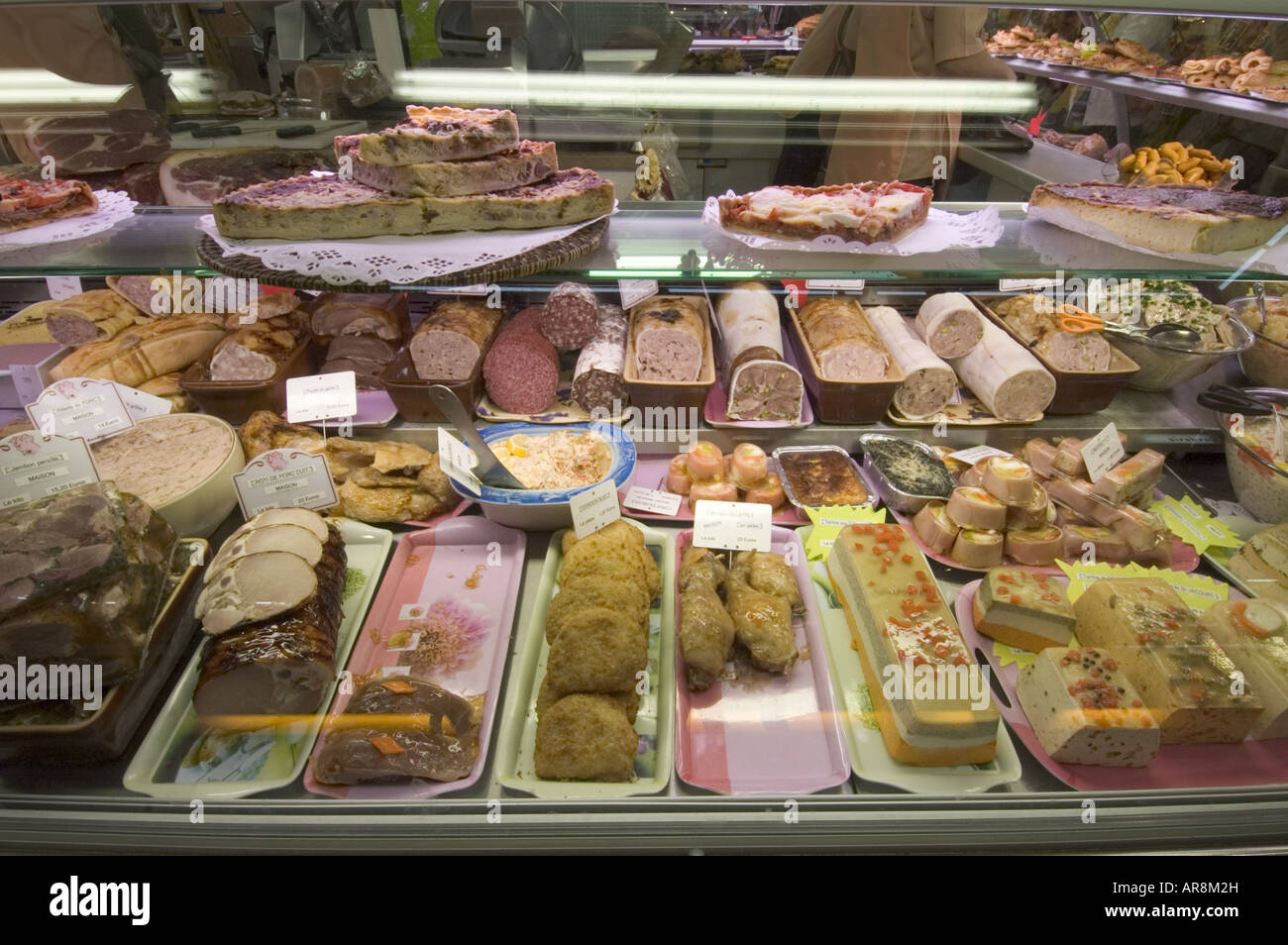 Delicatessen display at the Troyes indoor market France Stock Photo - Alamy