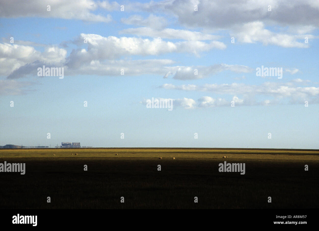 Heysham nuclear power station over Morecambe Bay from the esplanade at ...