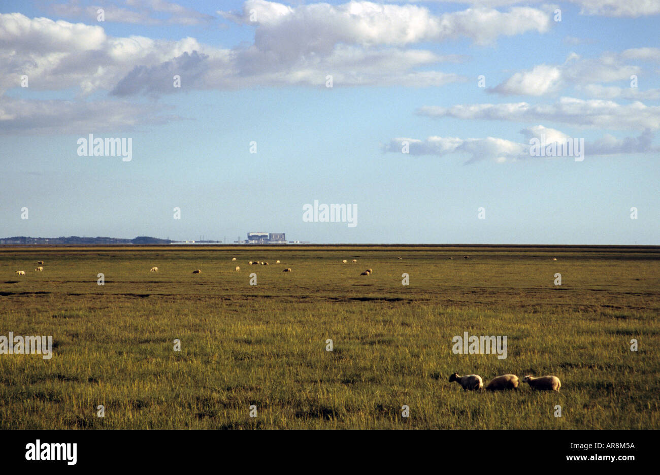 Heysham nuclear power station over Morecambe Bay from the esplanade at ...