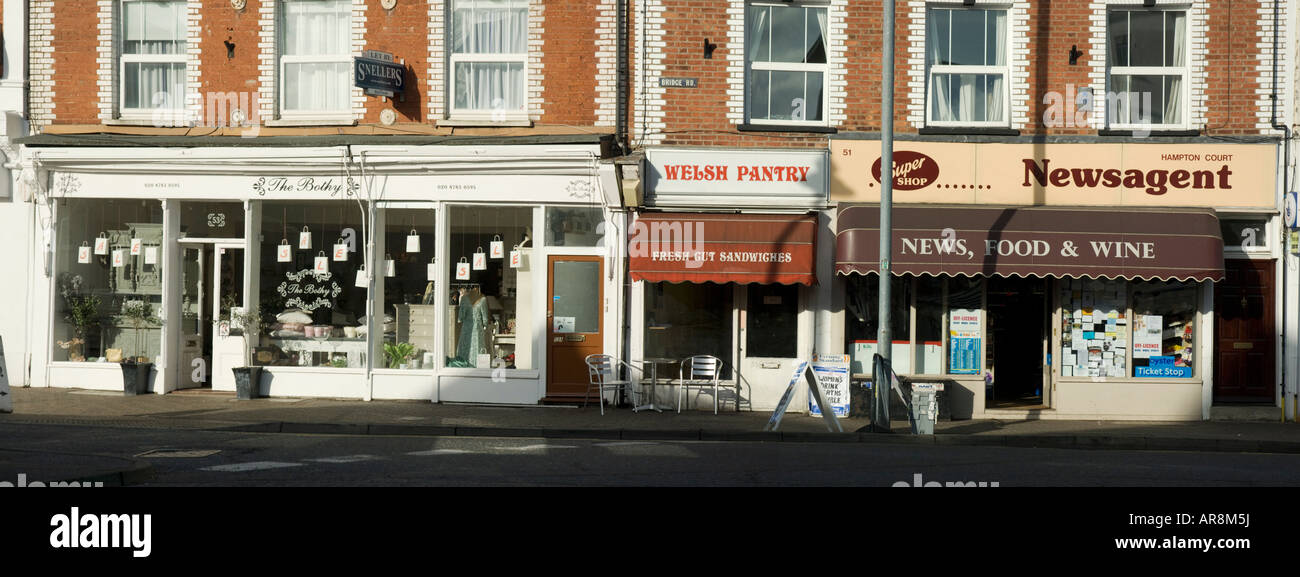 Row of shops in small town Stock Photo - Alamy
