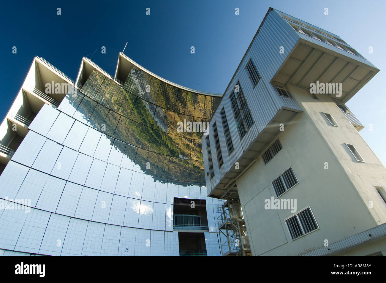 Odeillo Font Romeu experimental solar furnace, France: main mirror and ...