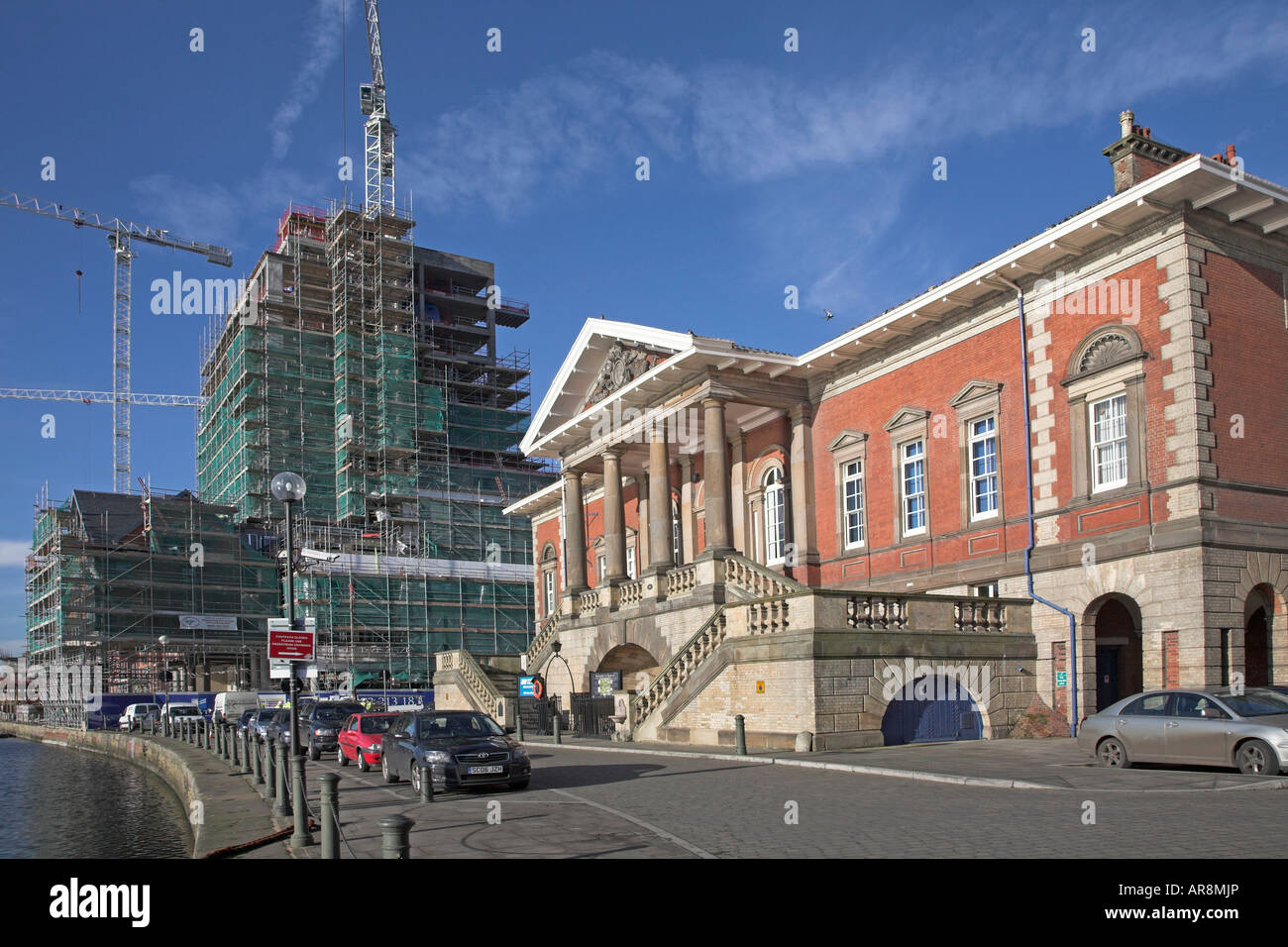 Old Custom House and urban redevelopment construction project, Ipswich ...