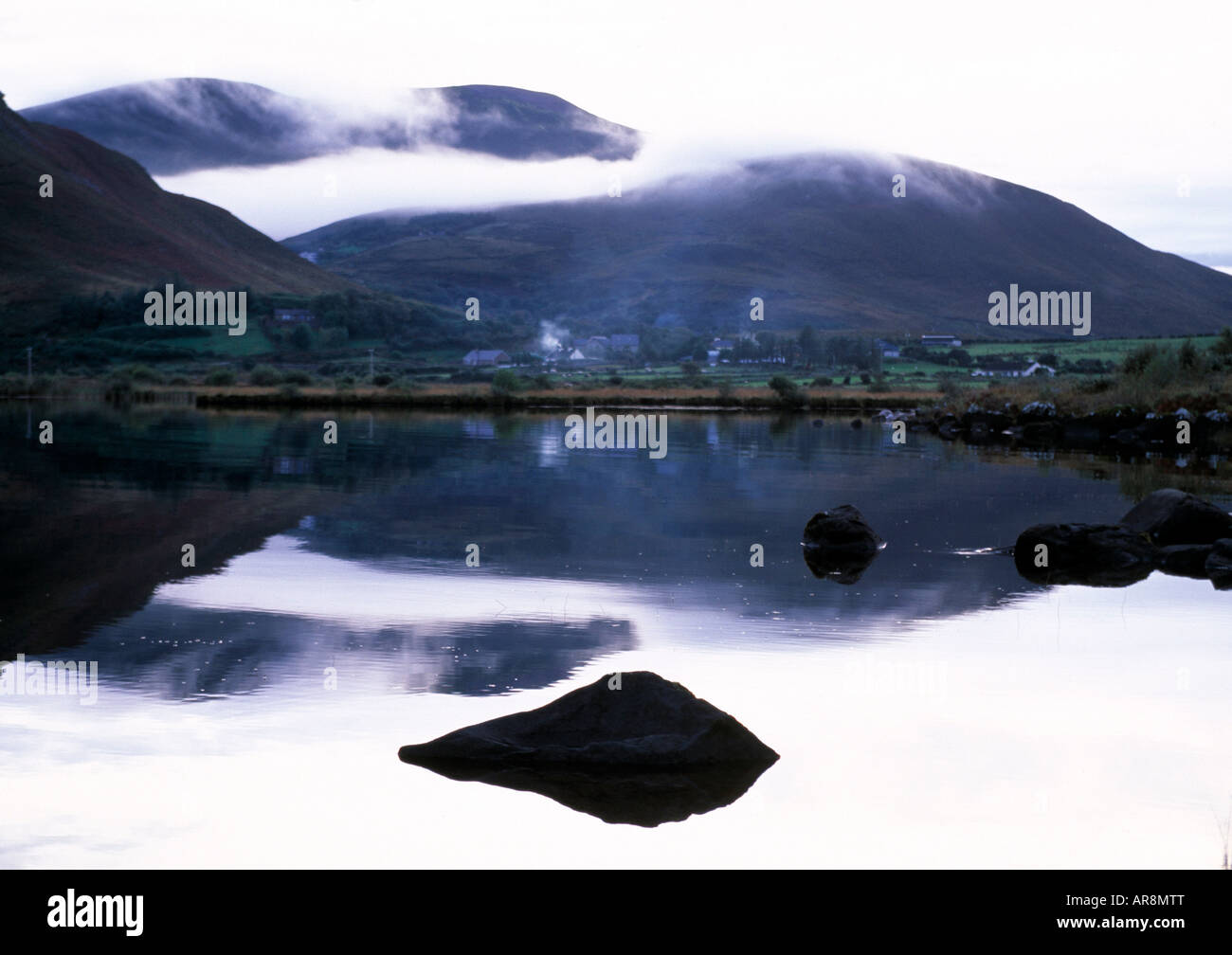 lake reflections on an inland irish lake, beauty in nature Stock Photo ...