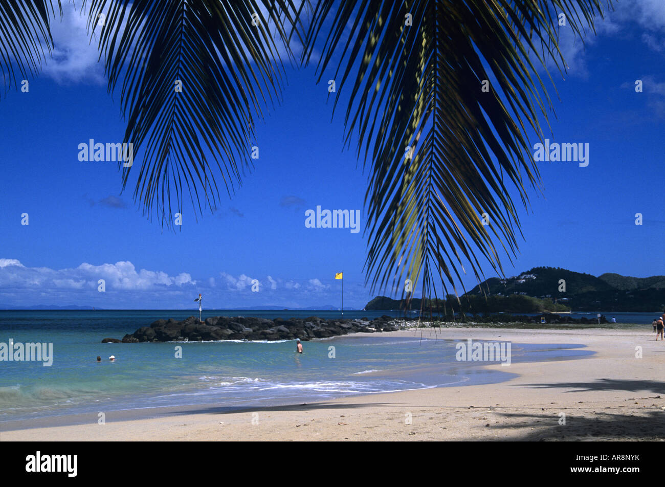 Caribbean beach, near Castries, Saint Lucia, Caribbean Stock Photo - Alamy