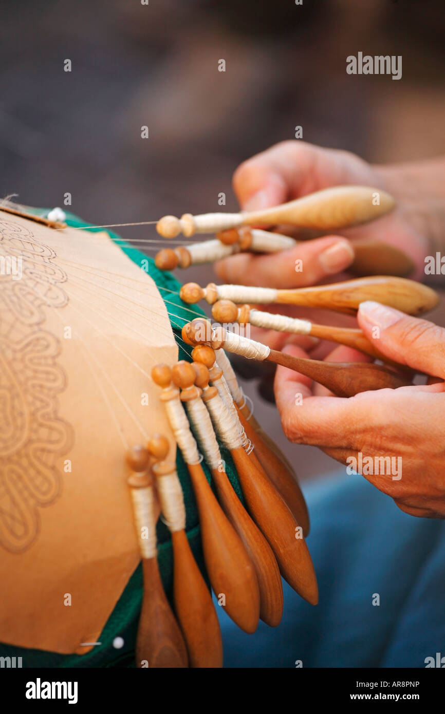 Embroidery presentation during festival in Trento, Italy Stock Photo ...