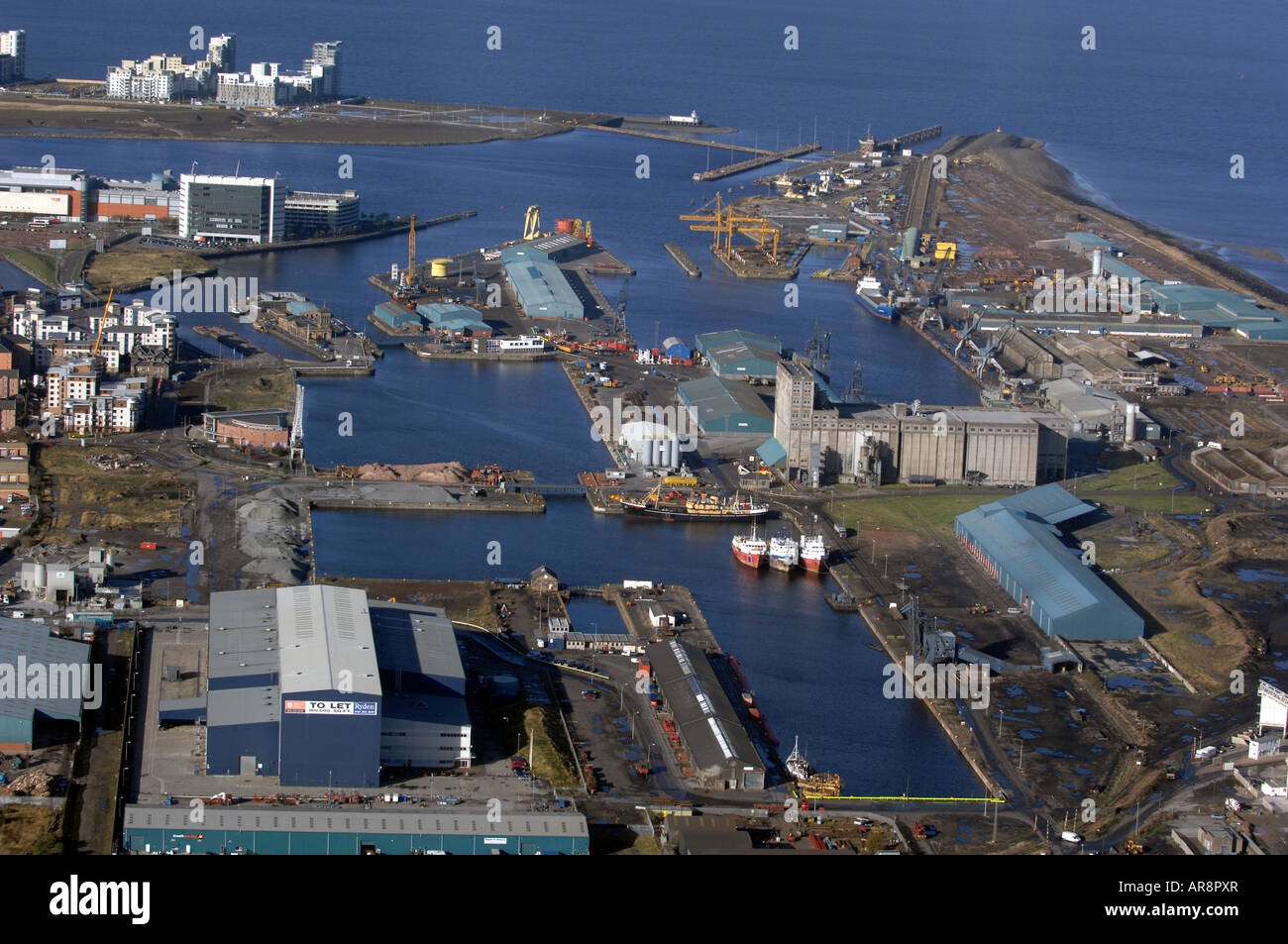 Aerial shot of Leith Docks in Edinburgh Stock Photo - Alamy