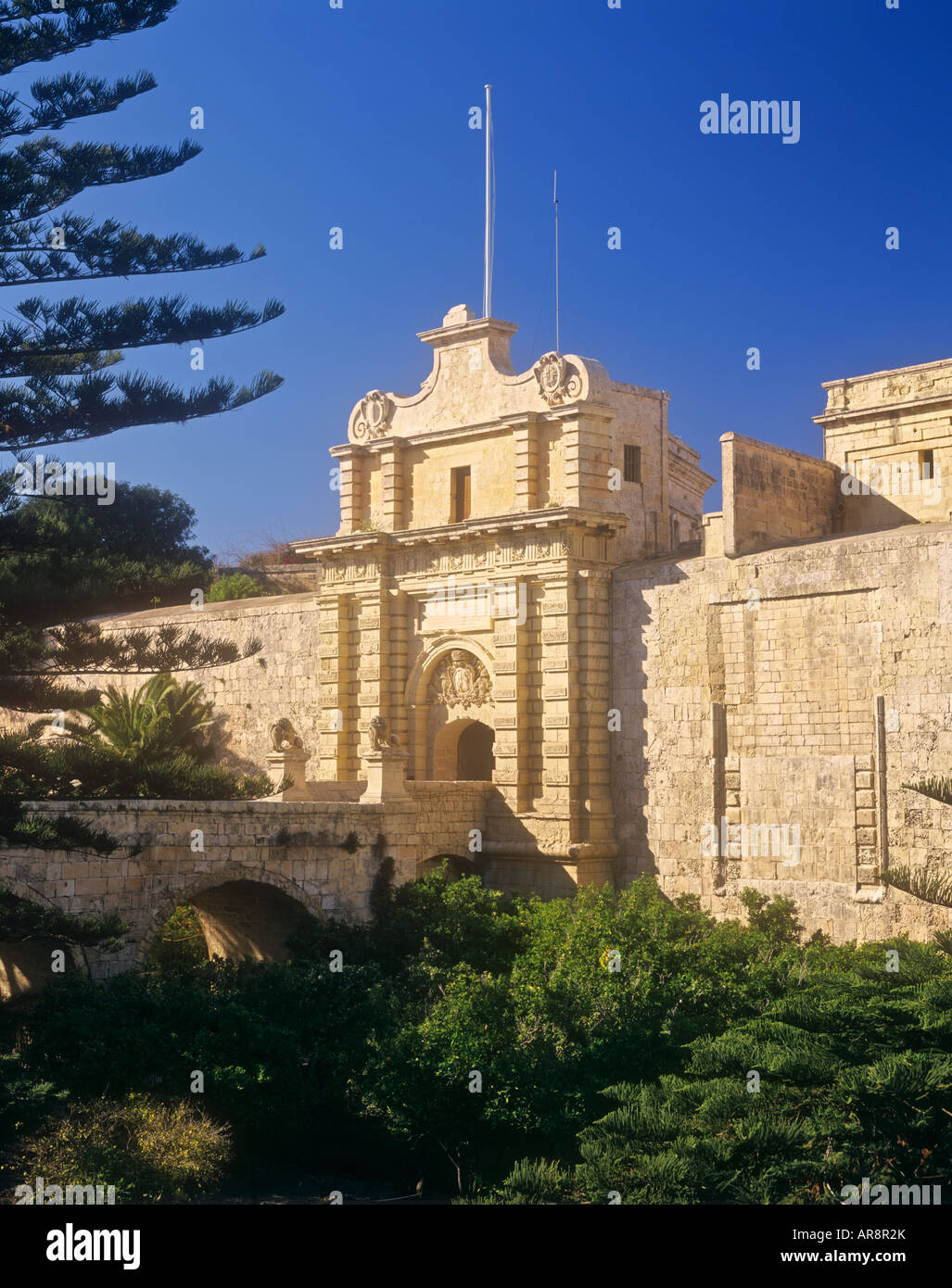 Main Gate Mdina Malta Stock Photo - Alamy
