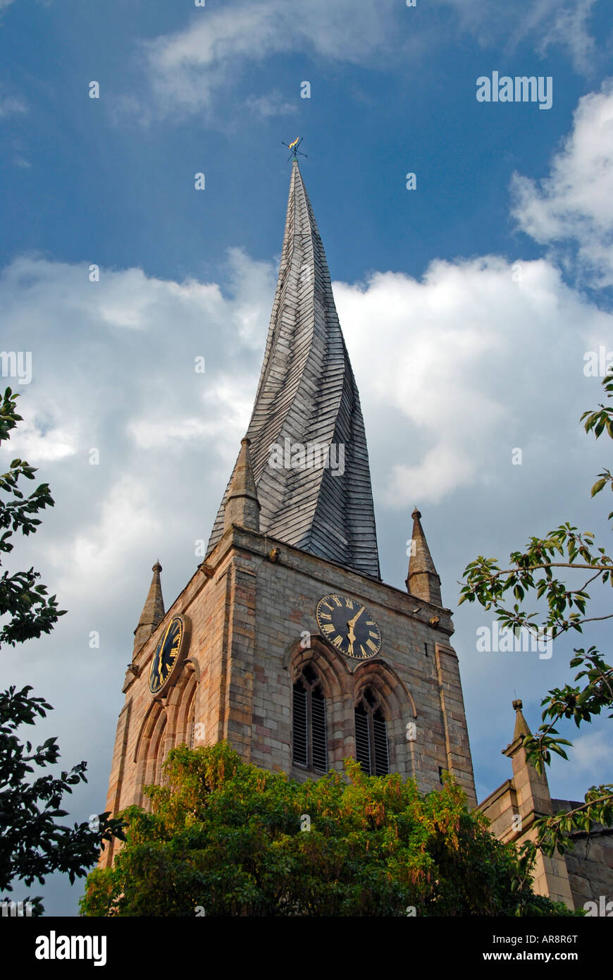 Chesterfield's Crooked Spire Derbyshire England UK Stock Photo - Alamy