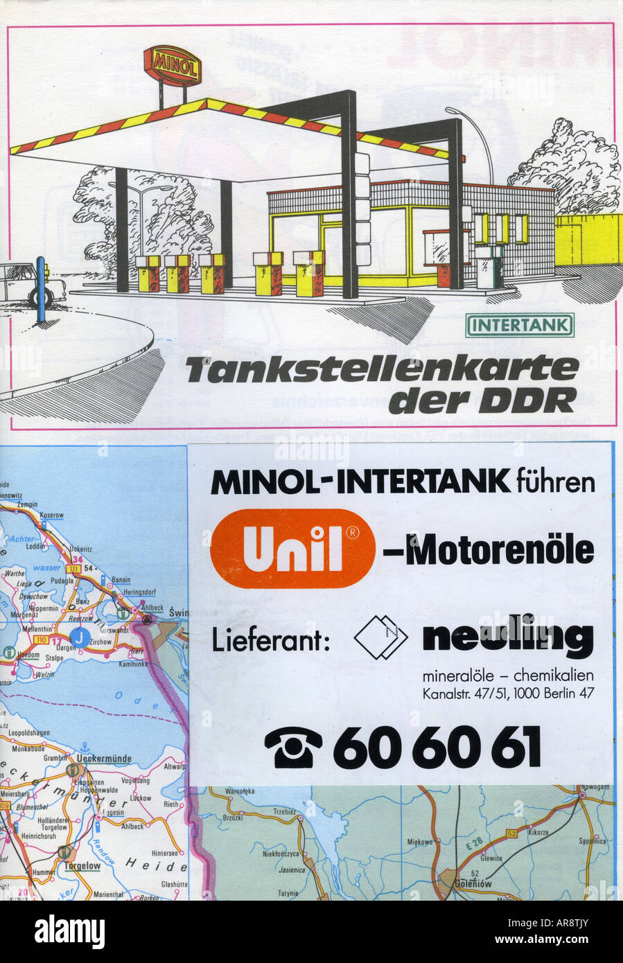 cartography, maps, German Democratic Republic, map of filling stations ...