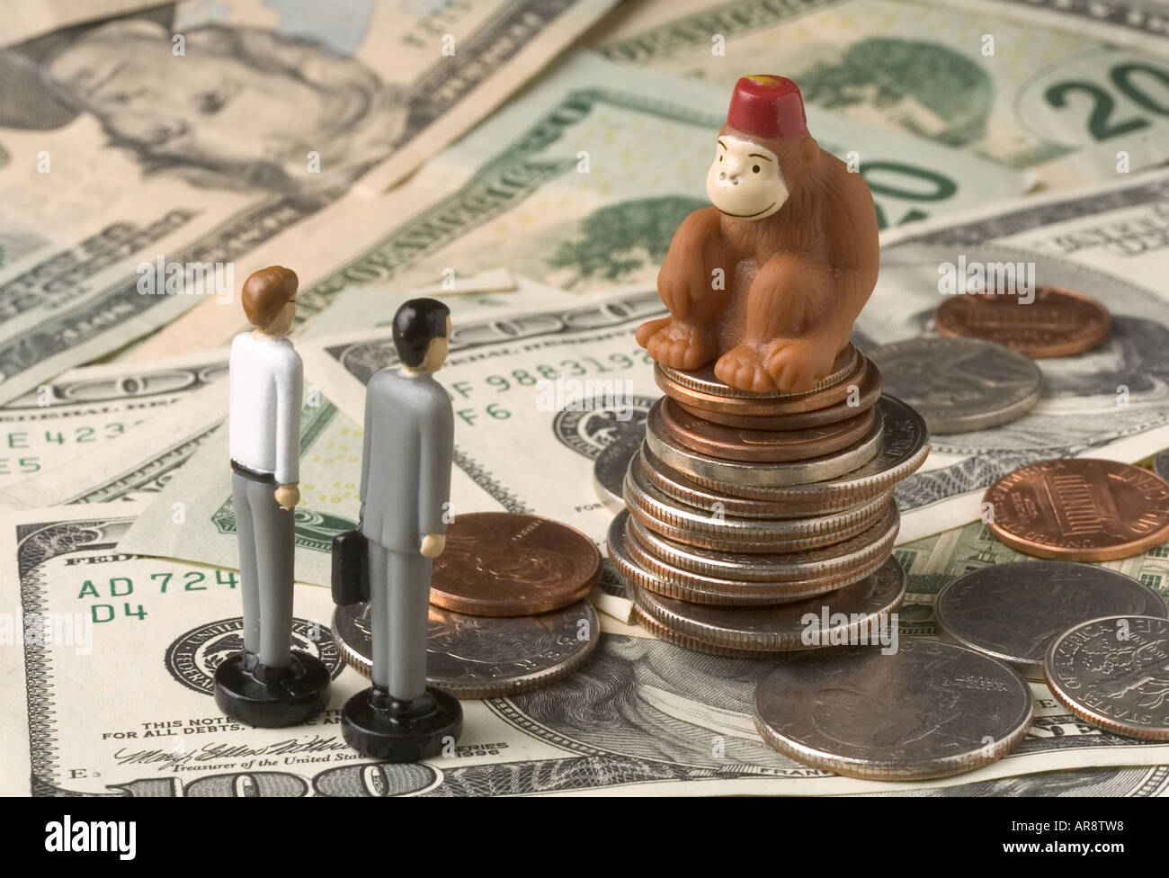 men, monkey and money Stock Photo - Alamy