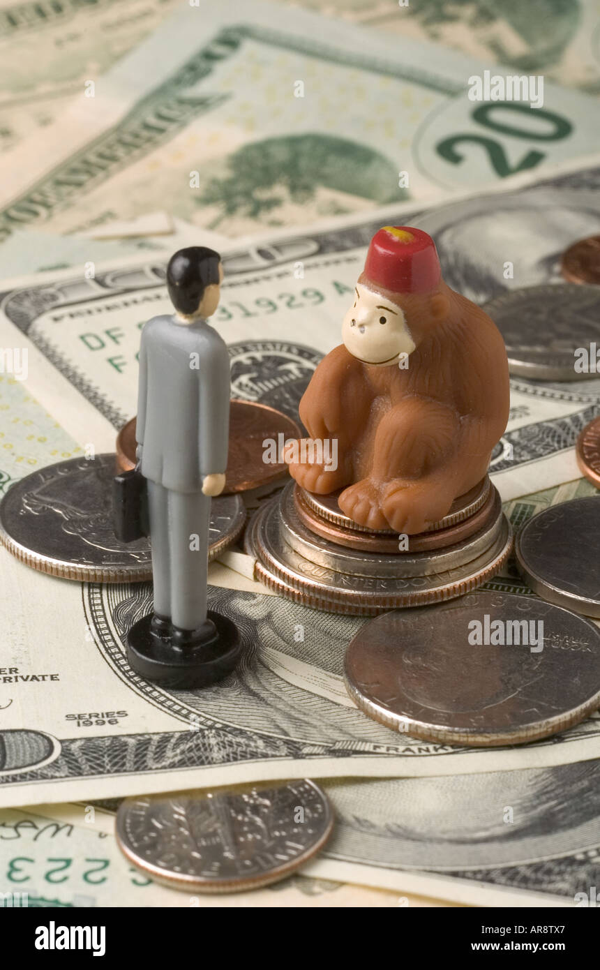 a man and a monkey Stock Photo - Alamy