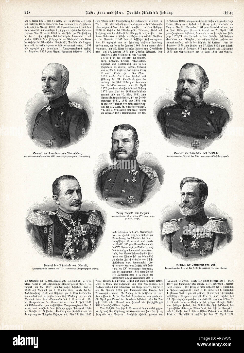 military, Germany, German military leaders, portraits, "Ueber Land und ...