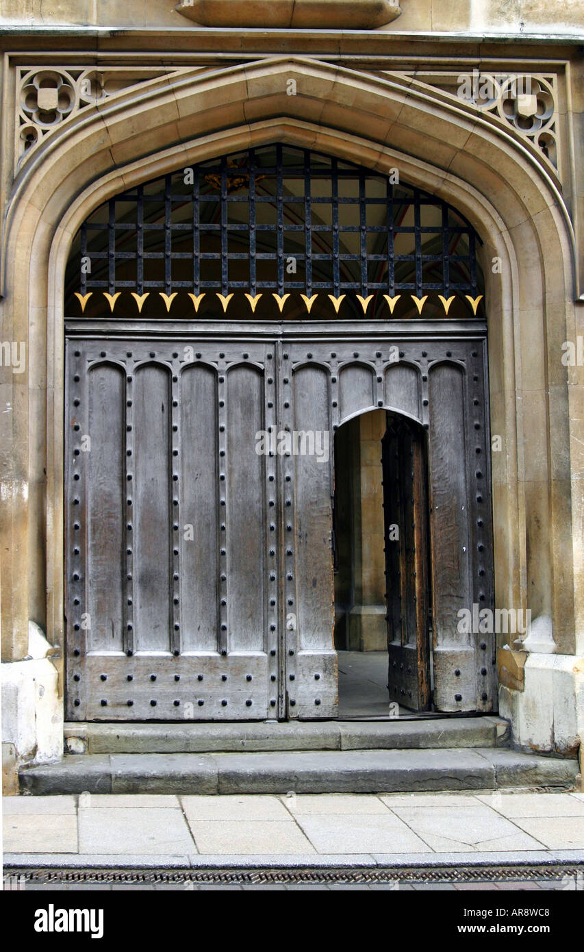 Antique Arched Entrance of College in Cambridge England UK Stock Photo ...