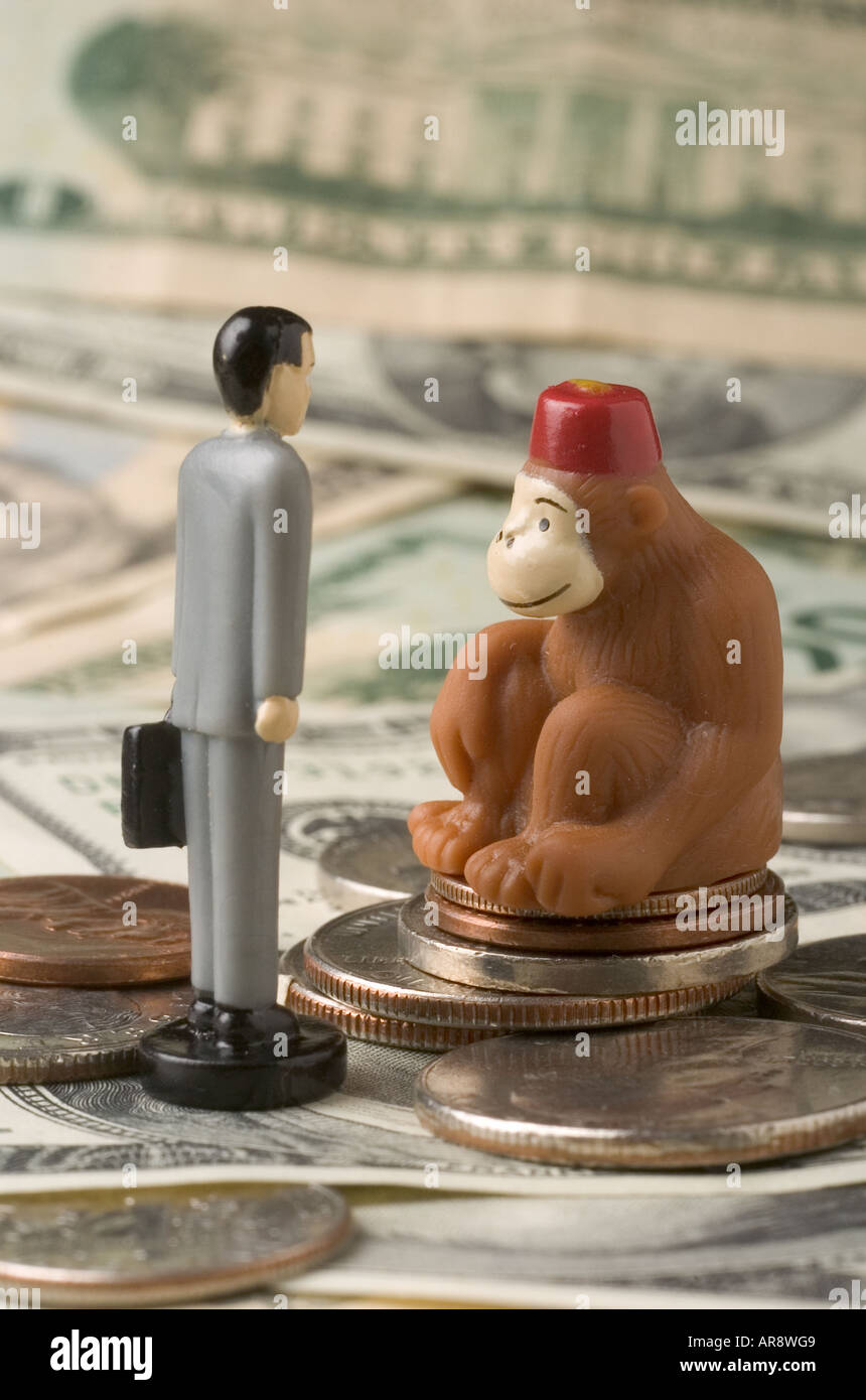 a man and a monkey Stock Photo - Alamy