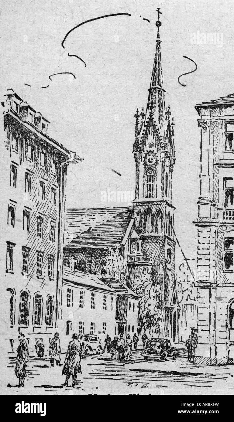 geography/travel, Germany, Munich, churches, Saint Markus, exterior ...