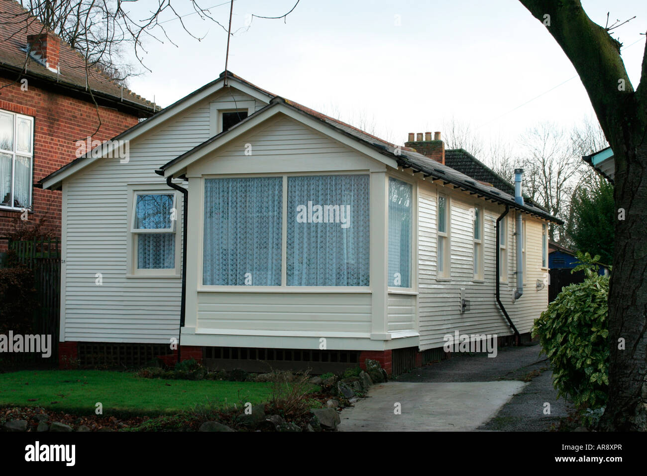 Wooden bungalows on the Austin village site Longbridge England UK Stock ...