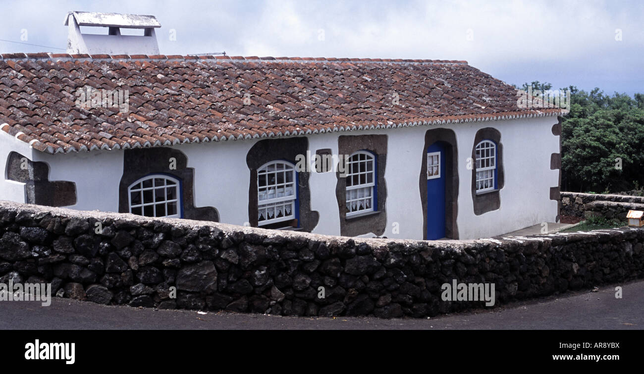 Traditional house near Biscoitos on the island of Terceira in the ...